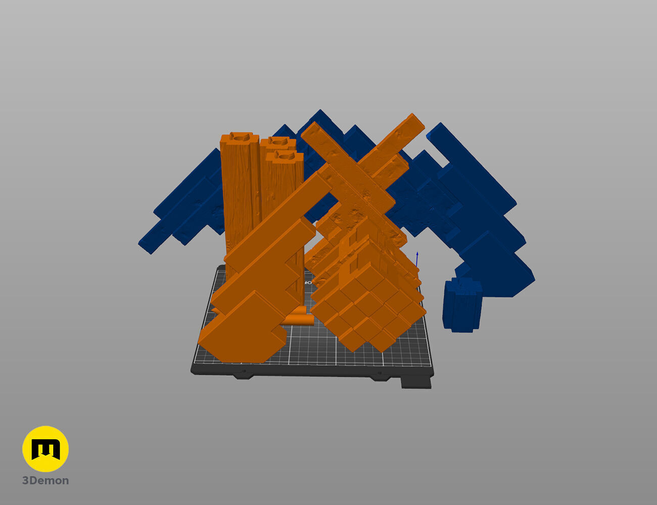 Minecraft Movie Pickaxe 3D model 3D printable | CGTrader