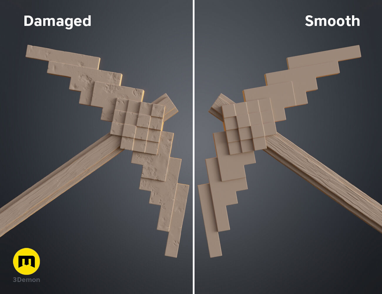 Minecraft Movie Pickaxe 3D model 3D printable | CGTrader