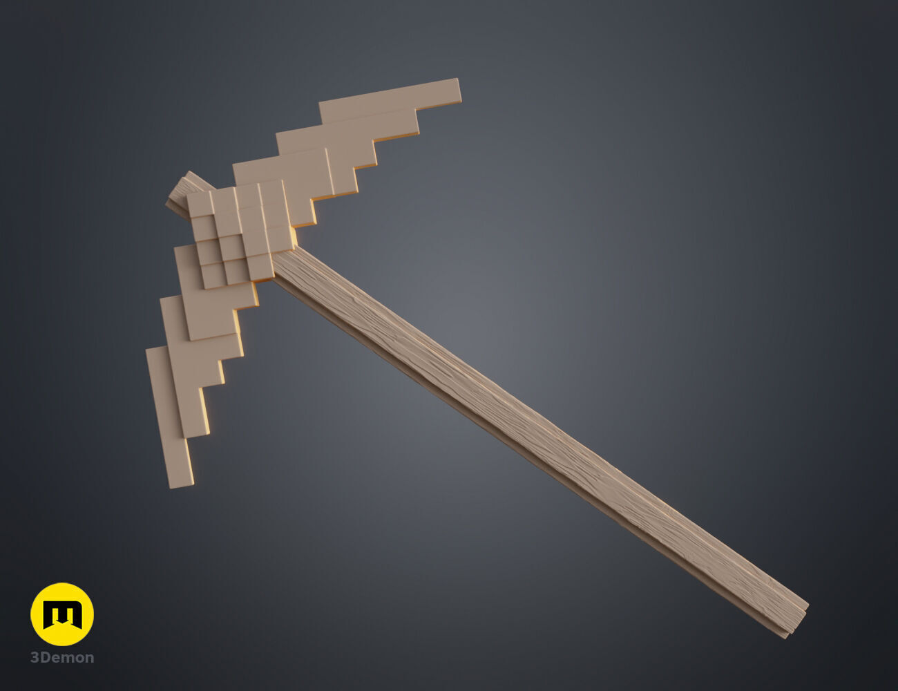 Minecraft Movie Pickaxe 3D model 3D printable | CGTrader