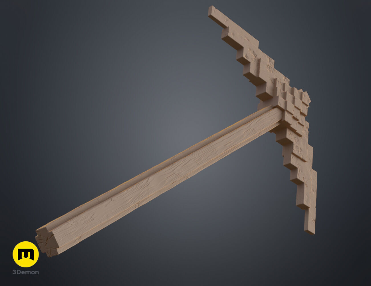 Minecraft Movie Pickaxe 3D model 3D printable | CGTrader