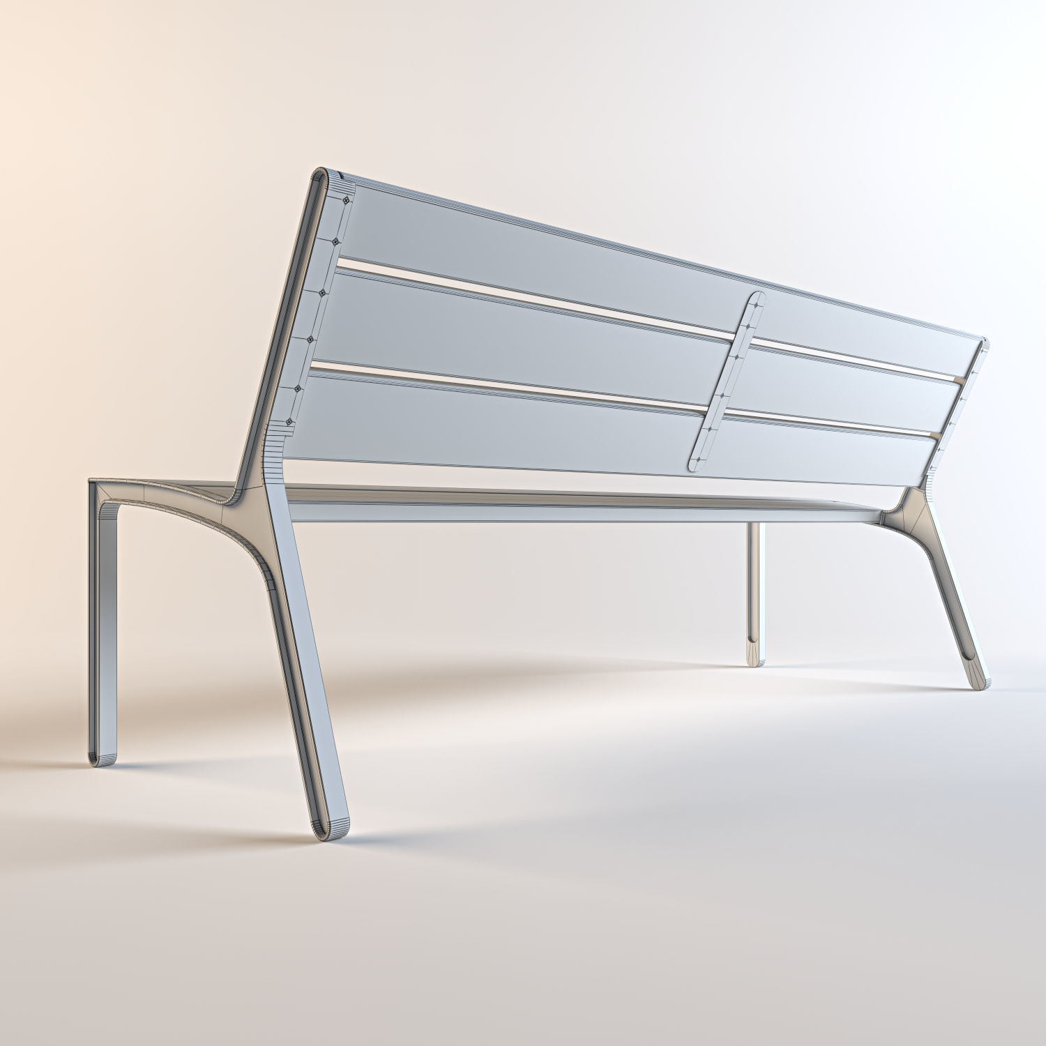 WAX Mmcite Miela Park bench Set 01 3D model | CGTrader