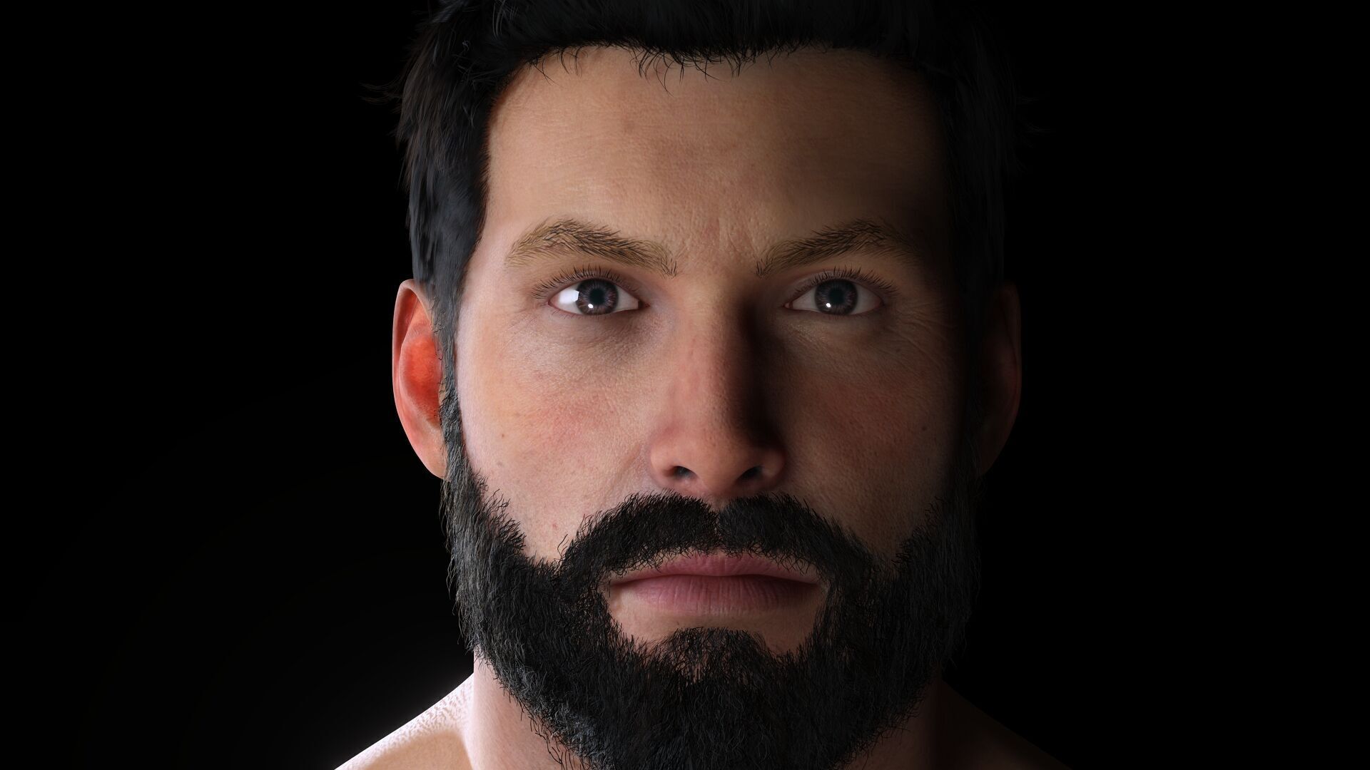 3D model RIck Realistic Male Bodybuilder Character PBR Rigged VR / AR ...