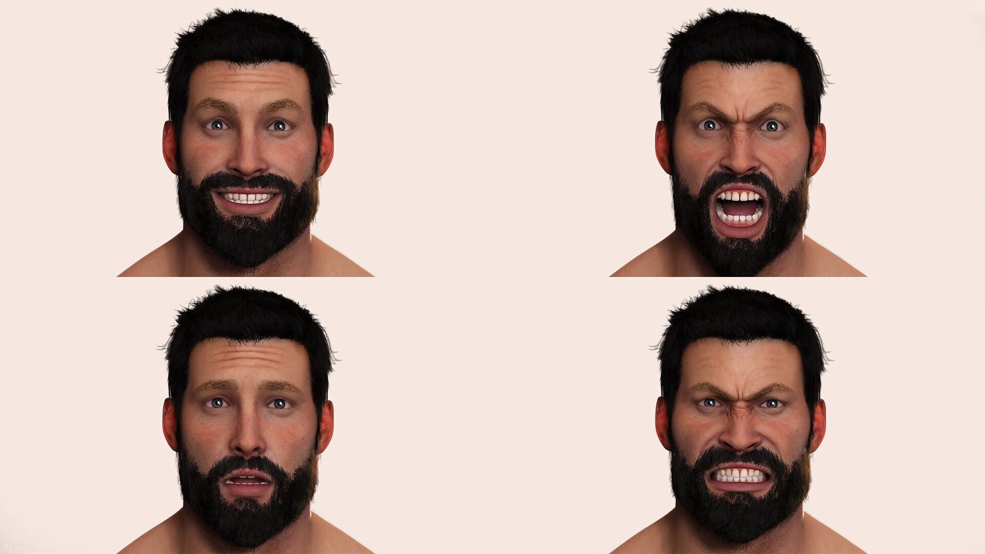3D model RIck Realistic Male Bodybuilder Character PBR Rigged VR / AR ...