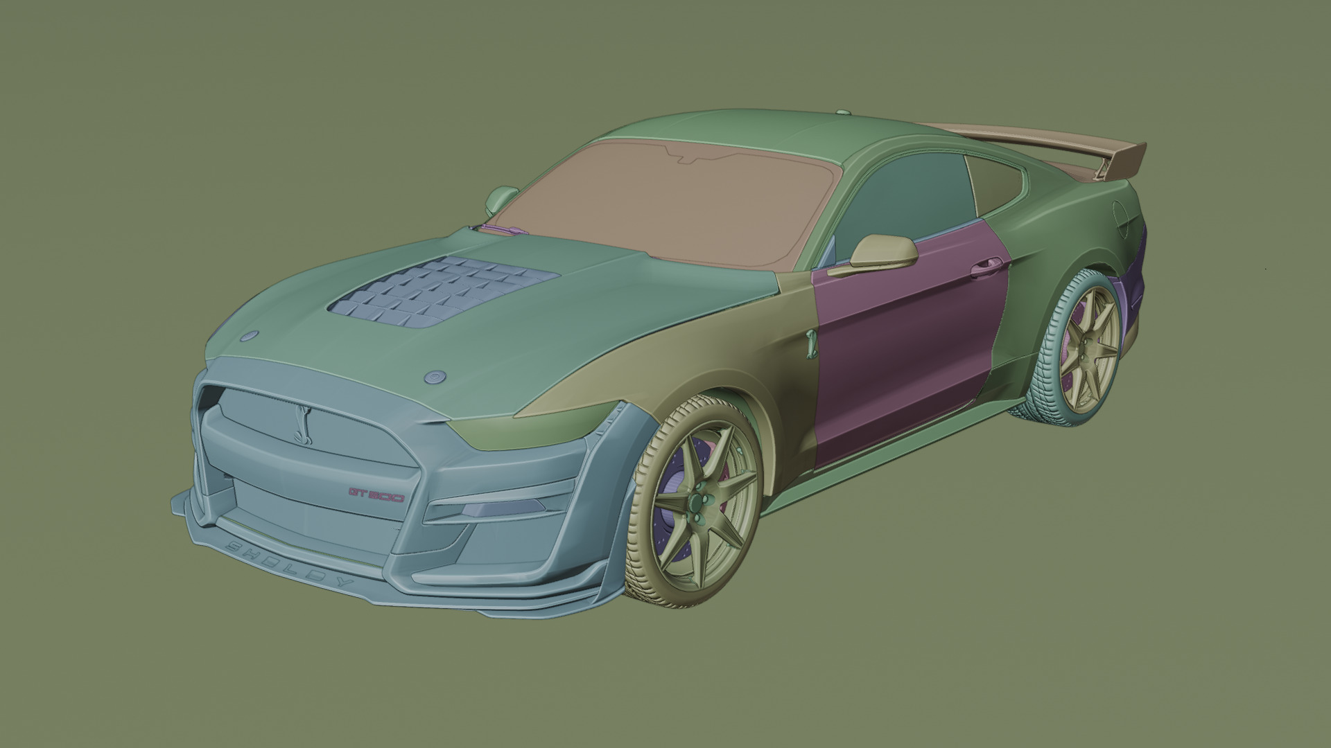 Mustang Shelby GT500 free VR / AR / low-poly 3D model rigged | CGTrader