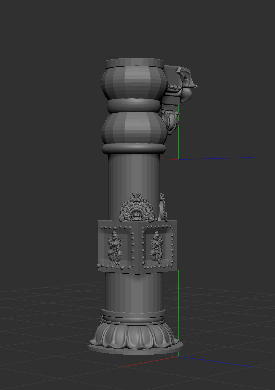 Indian Temple Pillars with Traditional designs free 3D model | CGTrader