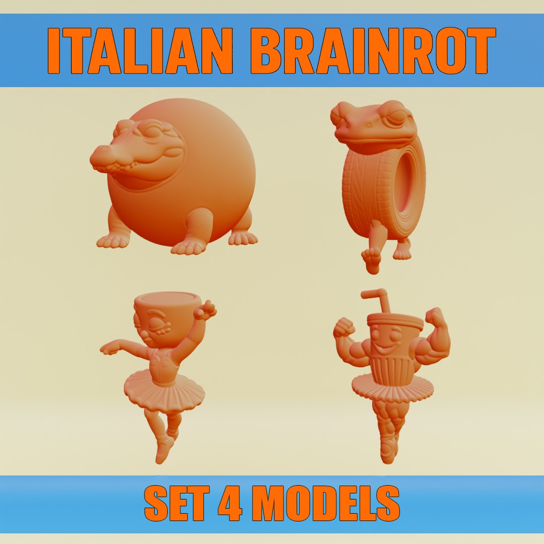 Italian brainrot Characters Printable v2 3D Model Collection 3D printable | CGTrader