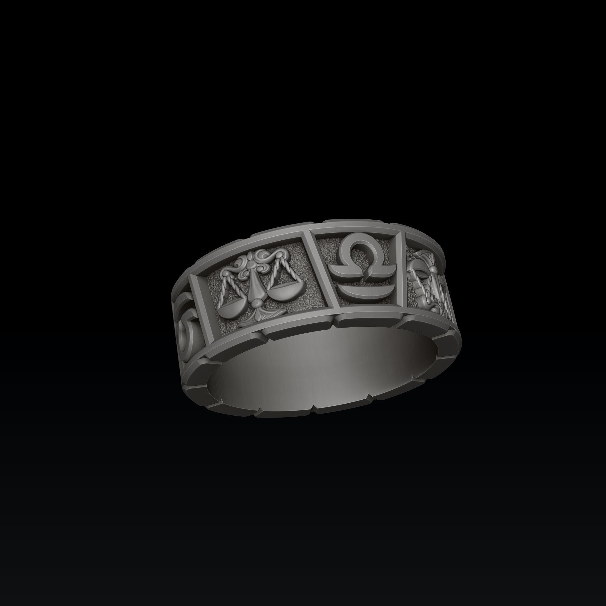 Horoscope Libra Ring v2 3D model 3D printable | CGTrader