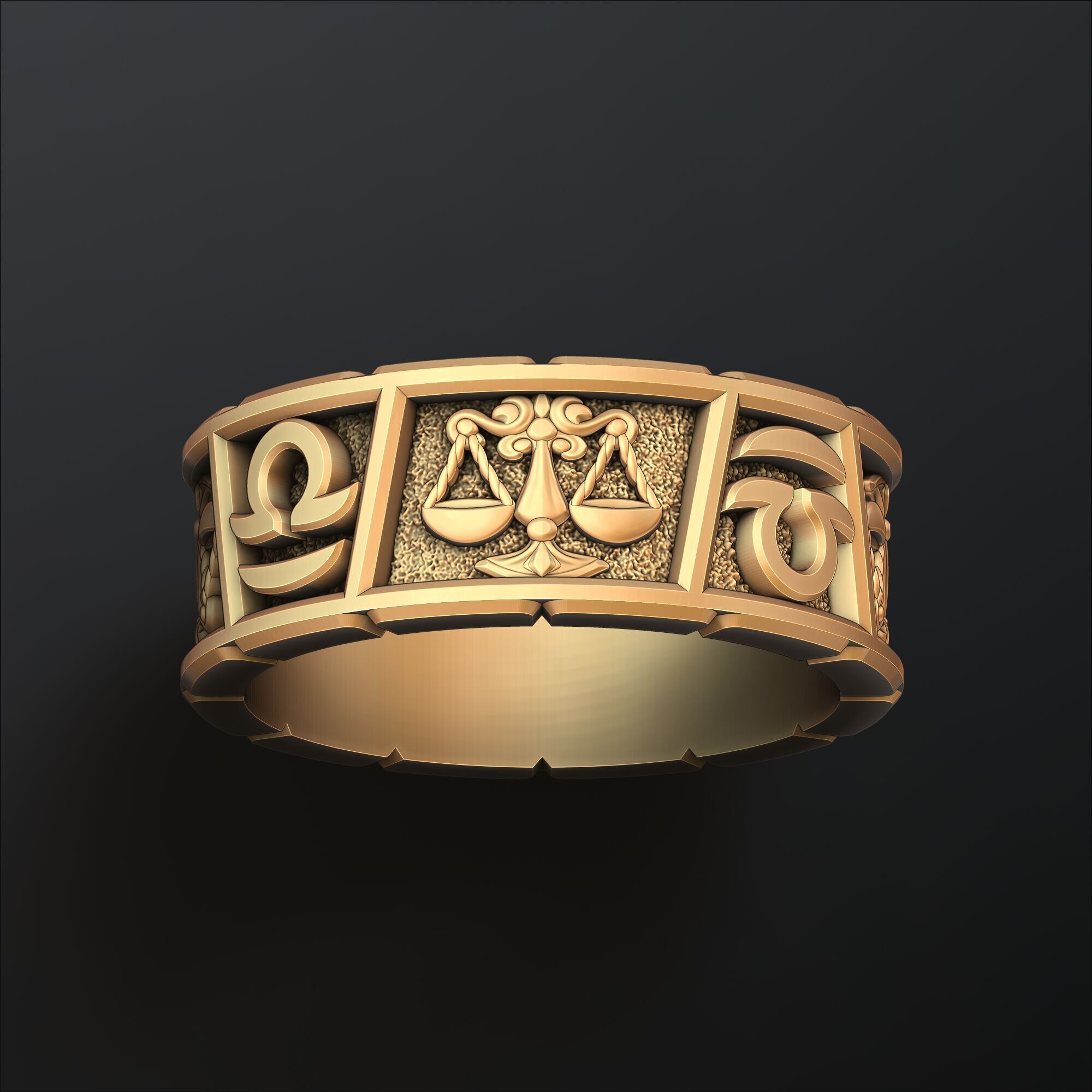 Horoscope Libra Ring v2 3D model 3D printable | CGTrader