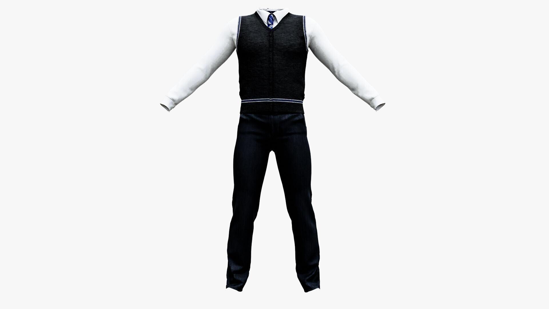 3D model Boys Hogwarts Uniform Harry Potter Ravenclaw VR / AR / low ...
