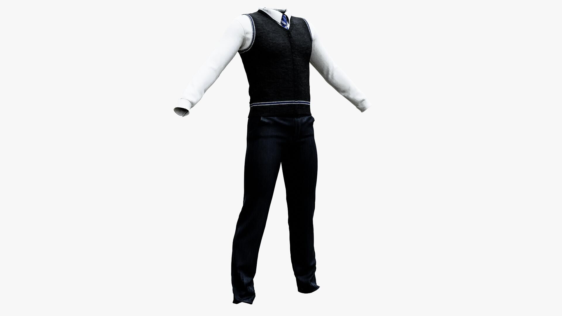3D model Boys Hogwarts Uniform Harry Potter Ravenclaw VR / AR / low ...