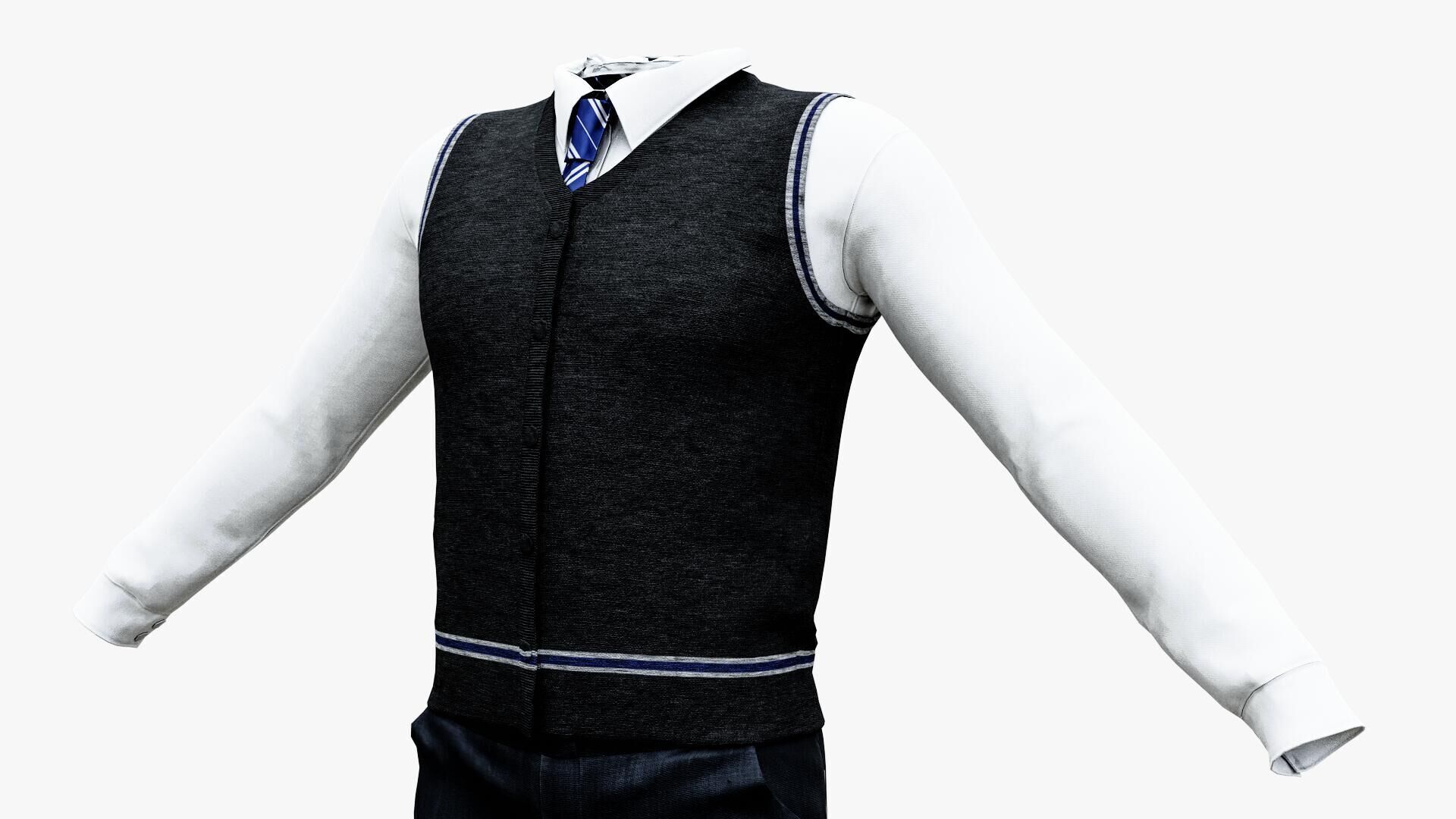 3D model Boys Hogwarts Uniform Harry Potter Ravenclaw VR / AR / low ...