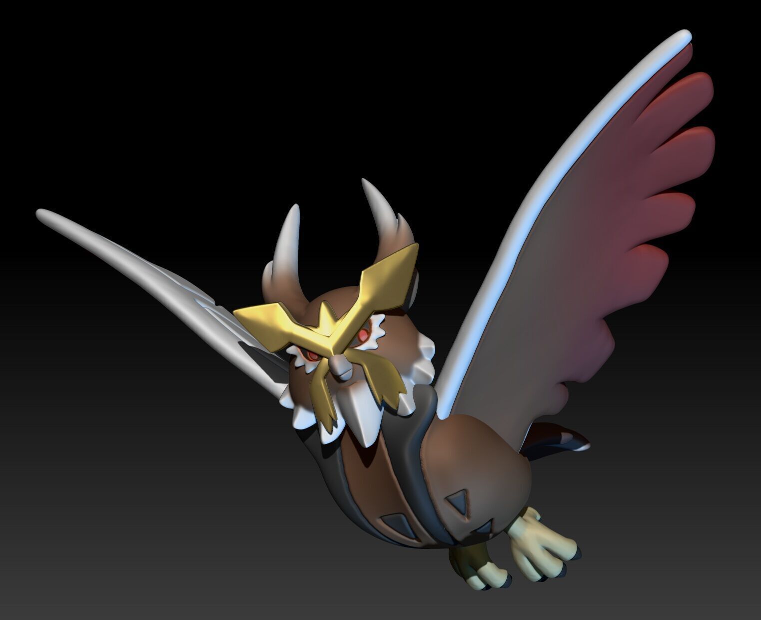 Fakemon Mega Evolution Pokemon Noctowl 3D model 3D printable | CGTrader