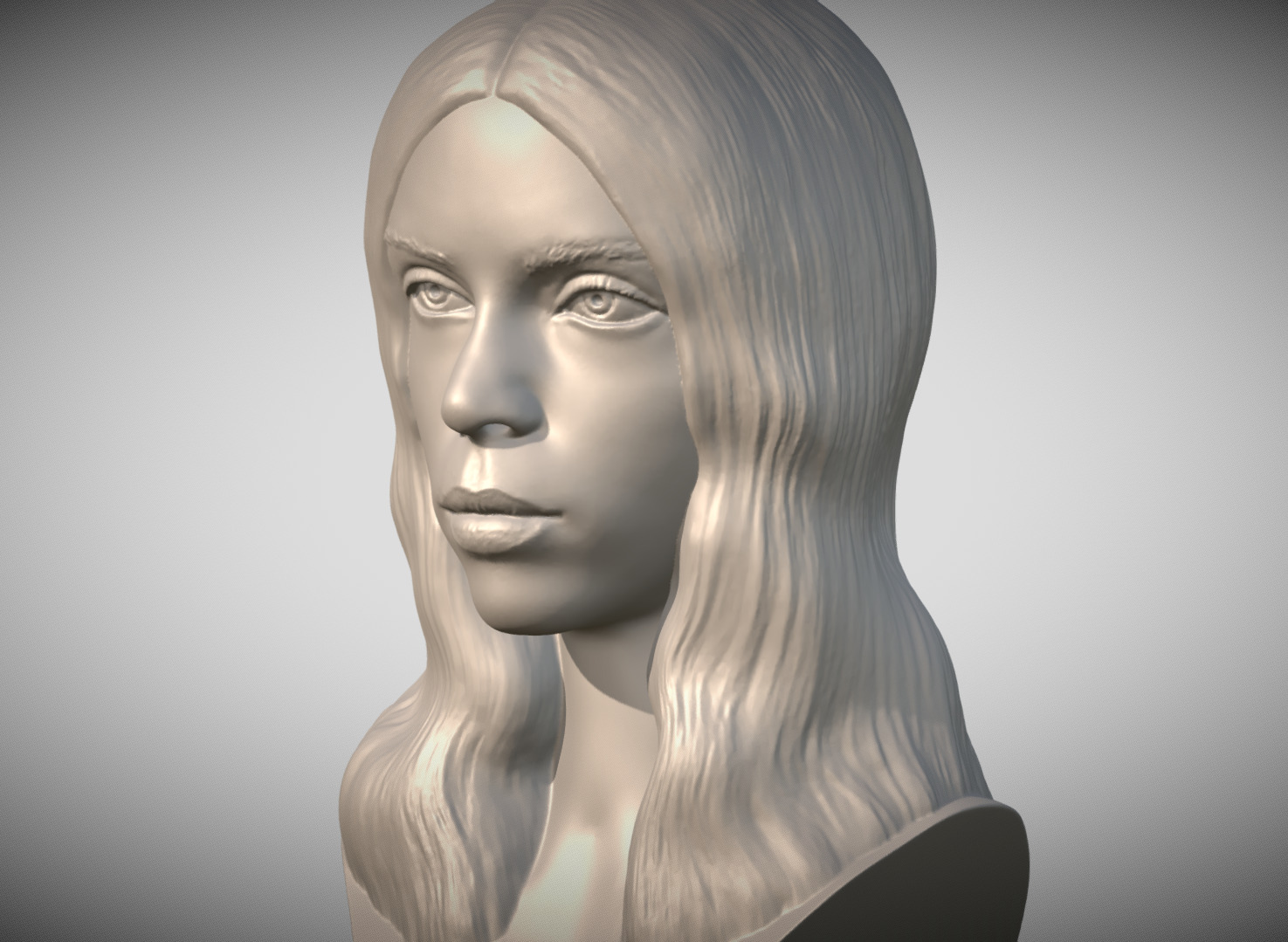 Billie Eilish bust 3D model 3D printable | CGTrader