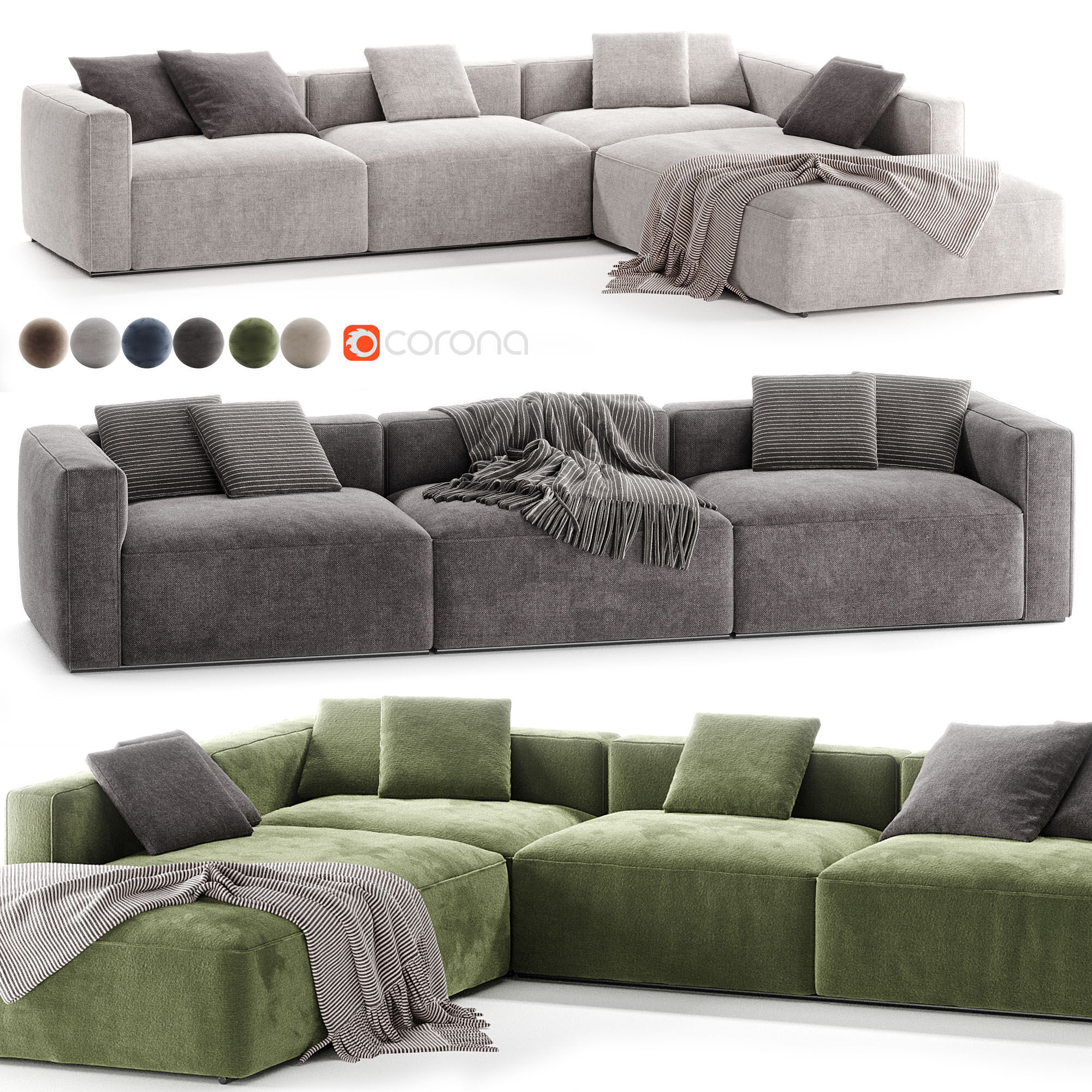 Poliform Shangai Modular Sofa 3D model | CGTrader
