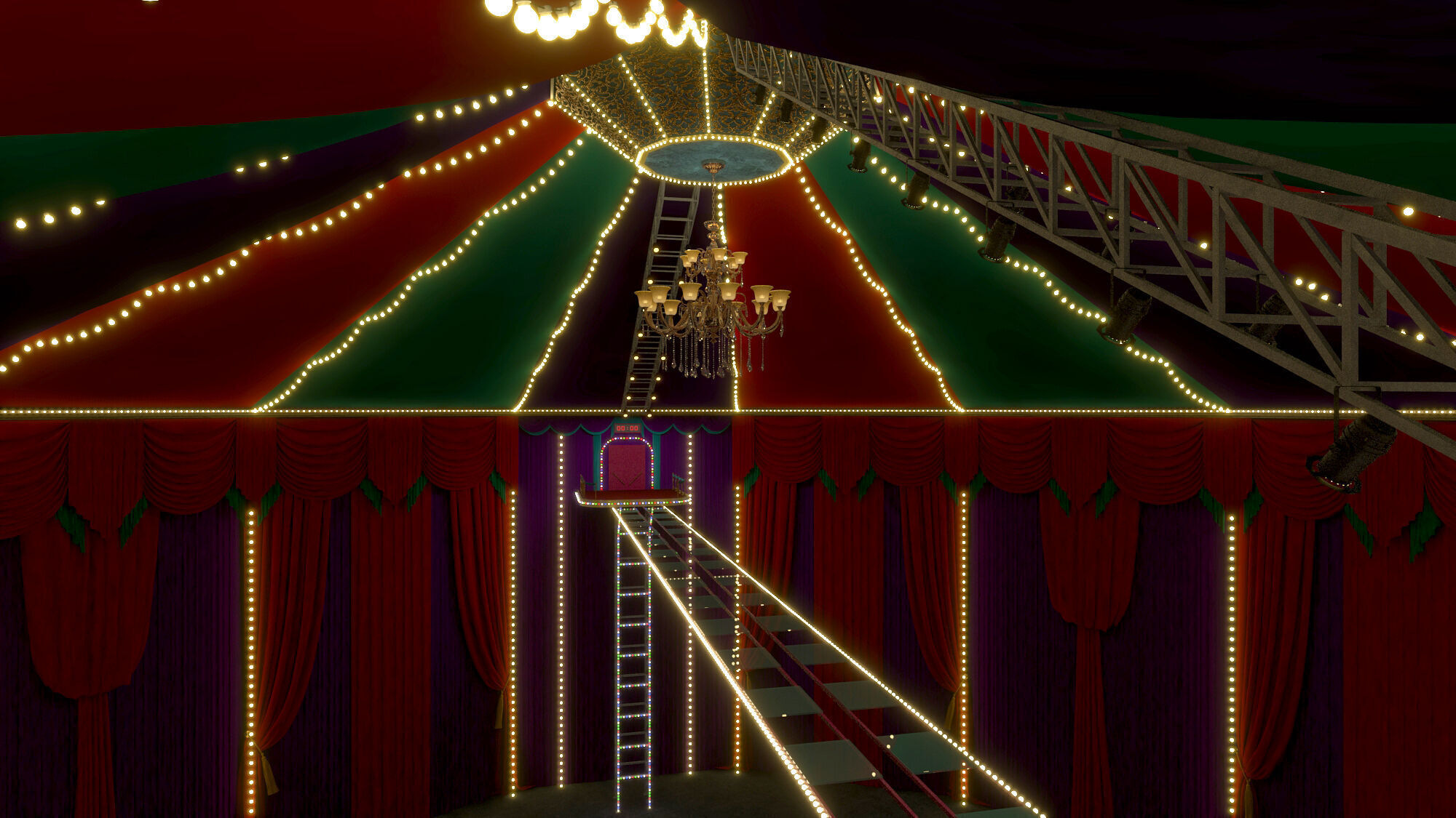 Squid Game glass bridge game scene 3D model | CGTrader