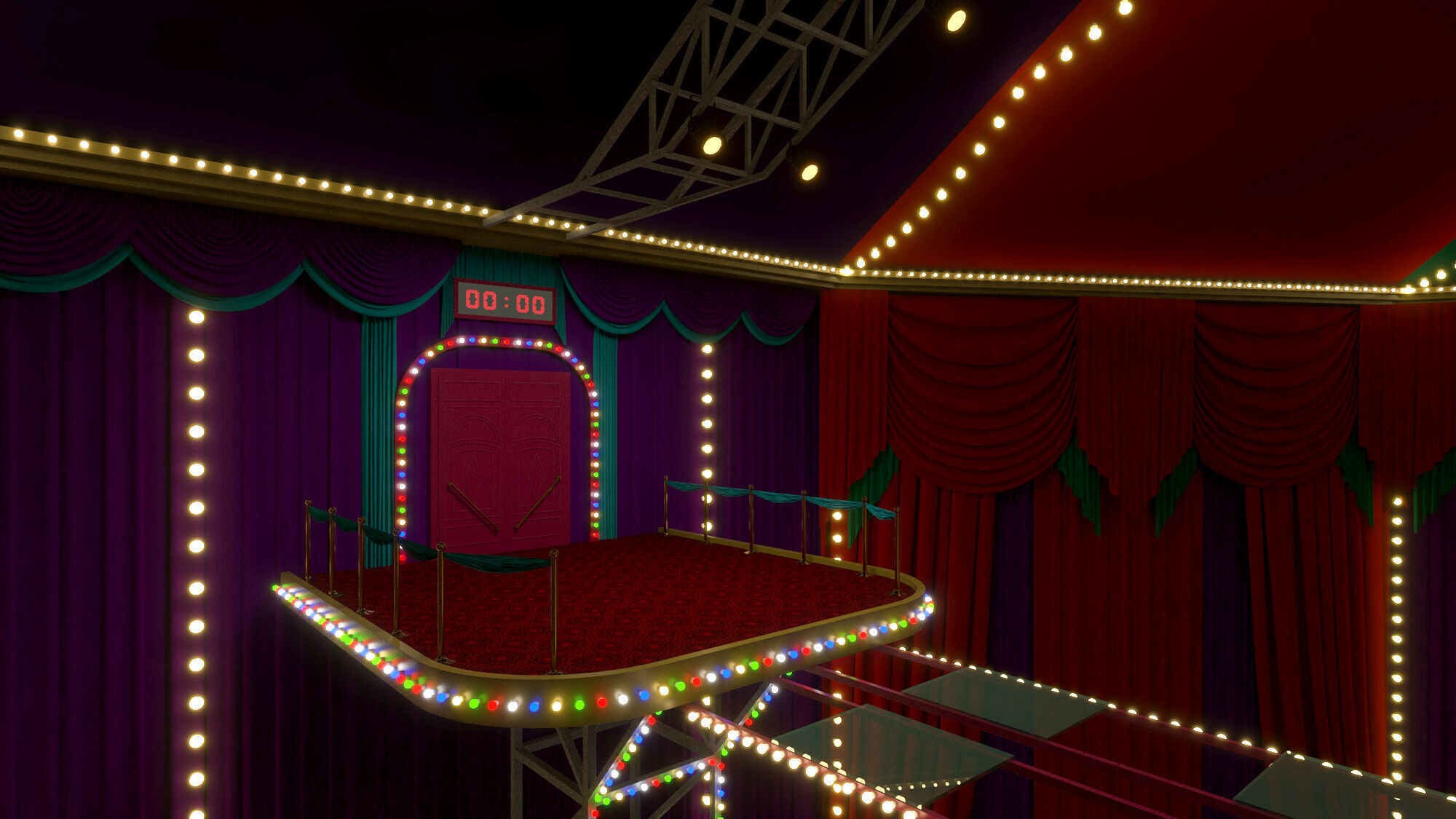 Squid Game glass bridge game scene 3D model | CGTrader