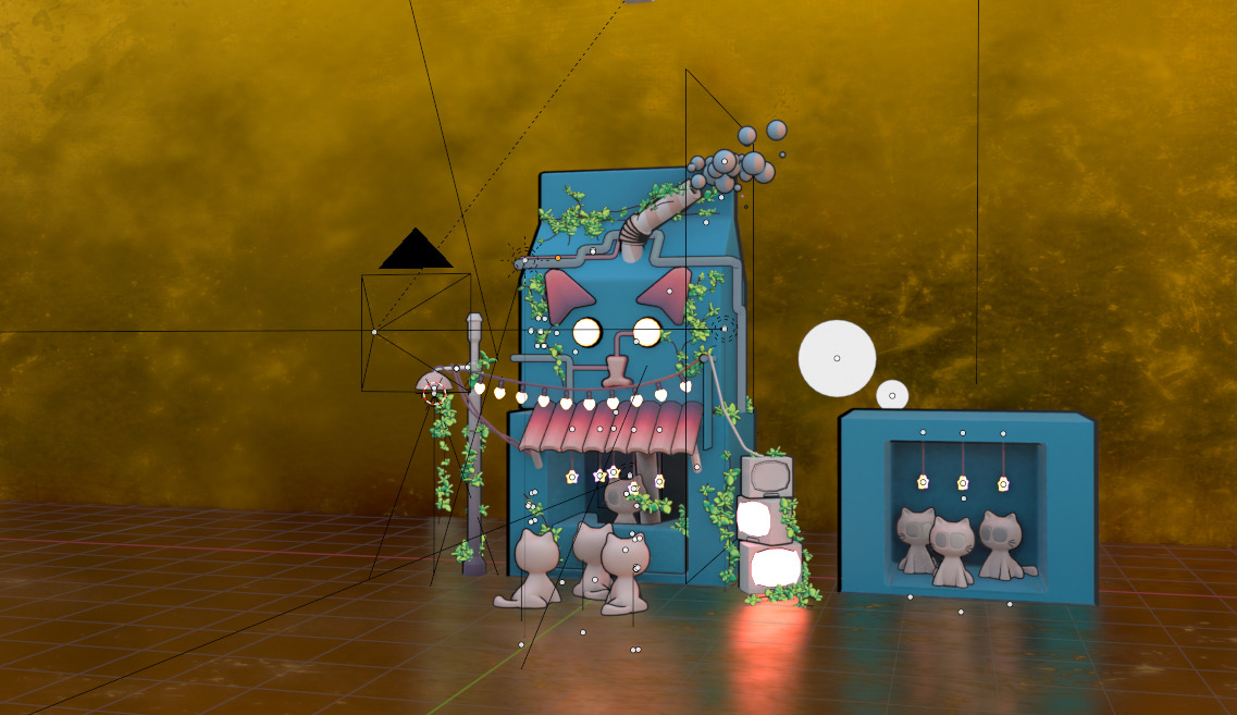 3D model Whimsical Robot Marketplace Scene Stylized 3D VR / AR / low ...