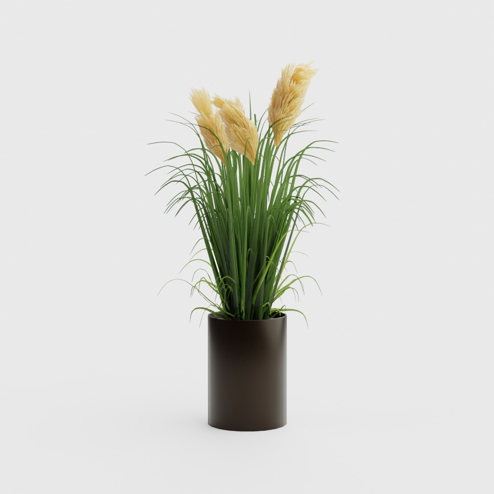 Faux Pampas Grass Amber Stem 3D model | CGTrader