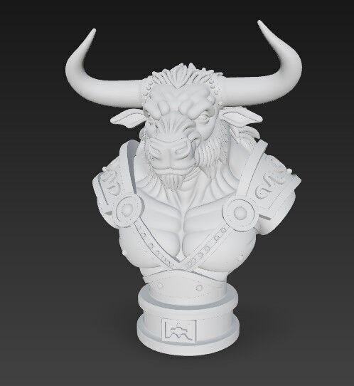Minotaur Bust 3D Printable Mythical Beast Sculpture 3D model 3D ...