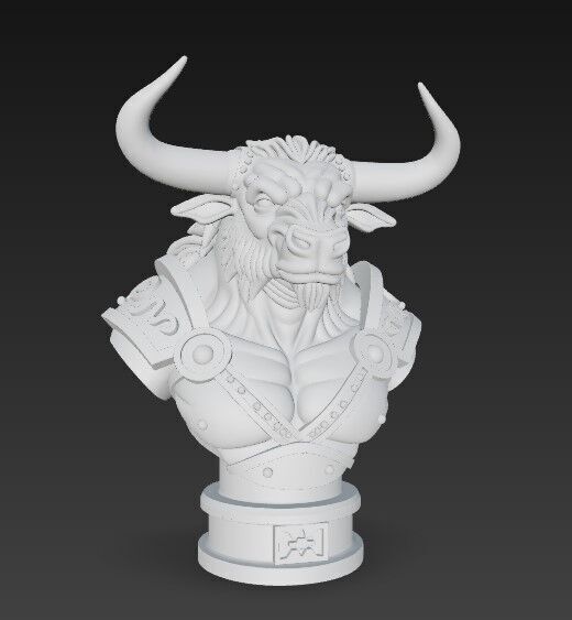 Minotaur Bust 3D Printable Mythical Beast Sculpture 3D model 3D ...