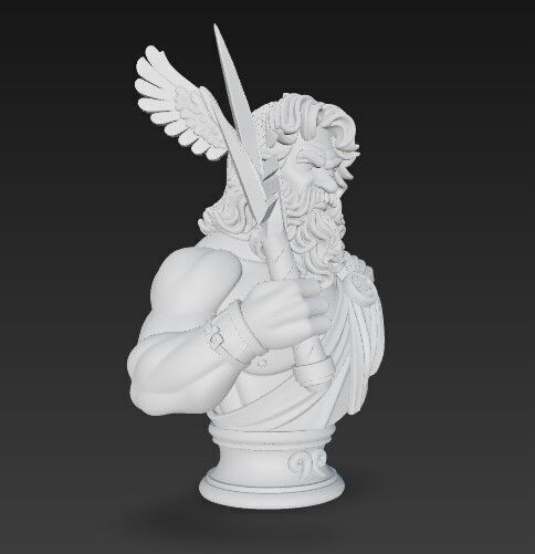 Zeus Bust 3D Printable Statue of the King of Greek Gods 3D model 3D ...