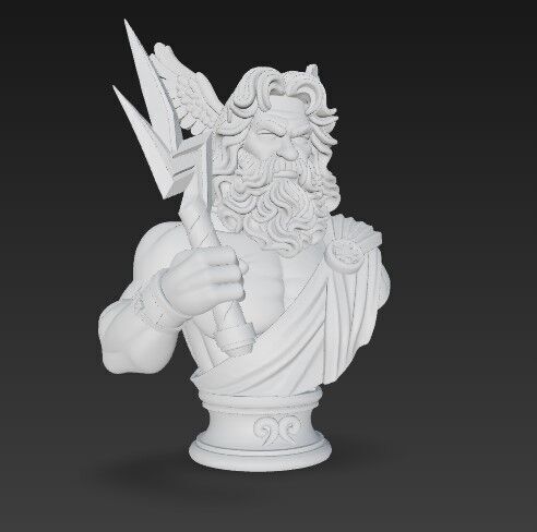 Zeus Bust 3D Printable Statue of the King of Greek Gods 3D model 3D ...