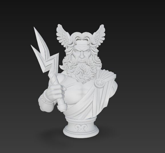 Zeus Bust 3D Printable Statue of the King of Greek Gods 3D model 3D ...