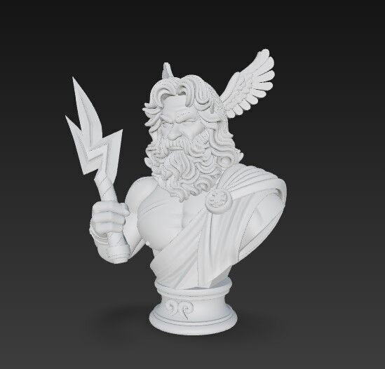 Zeus Bust 3D Printable Statue of the King of Greek Gods 3D model 3D ...