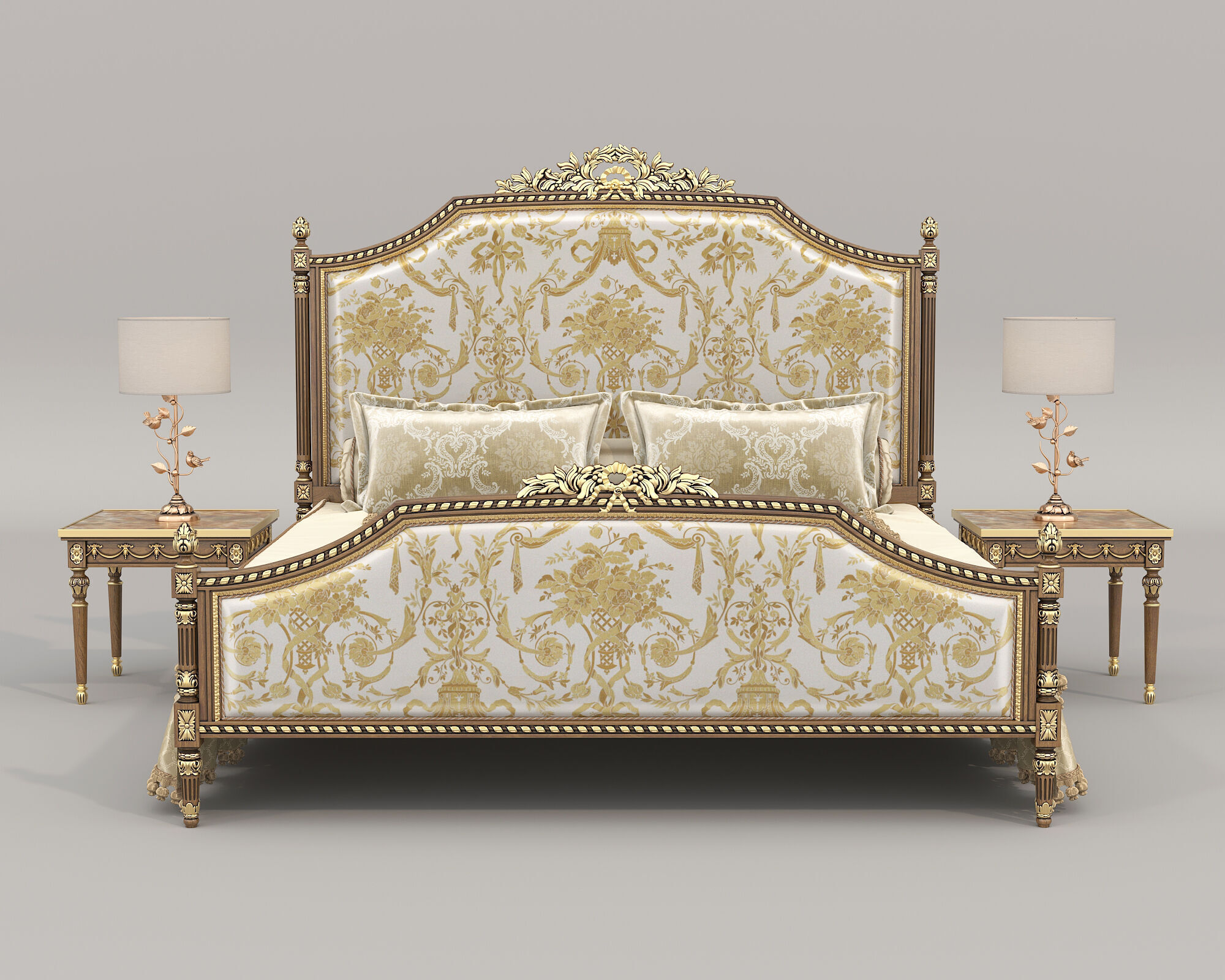 Classic European Style Bed Set 71 3D model | CGTrader