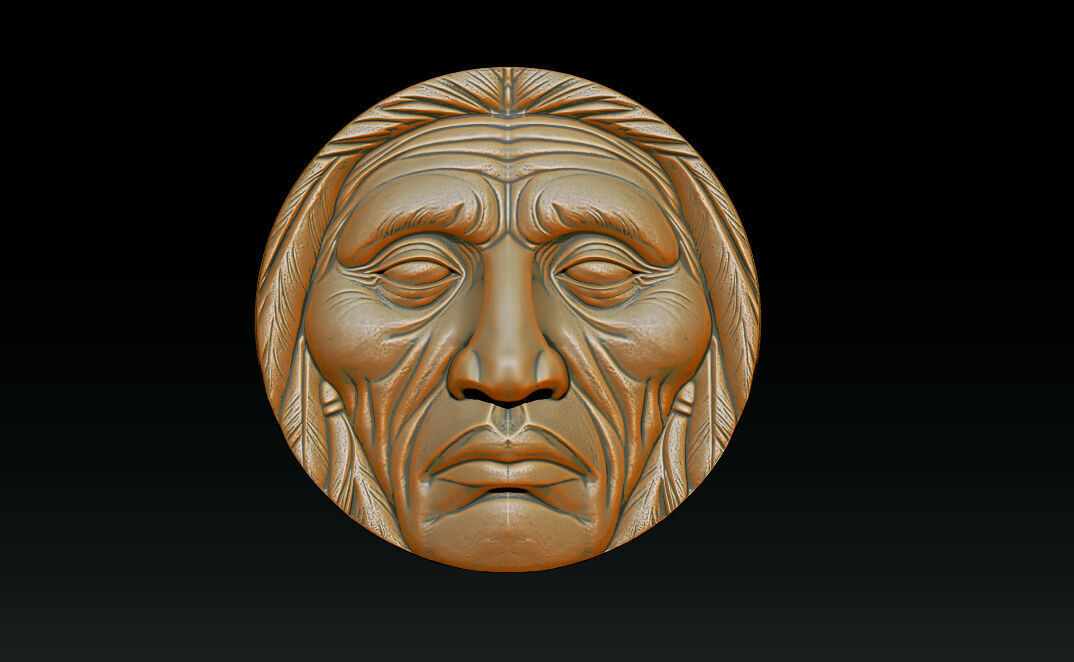 Native American Face Model CNC 3D model 3D printable | CGTrader