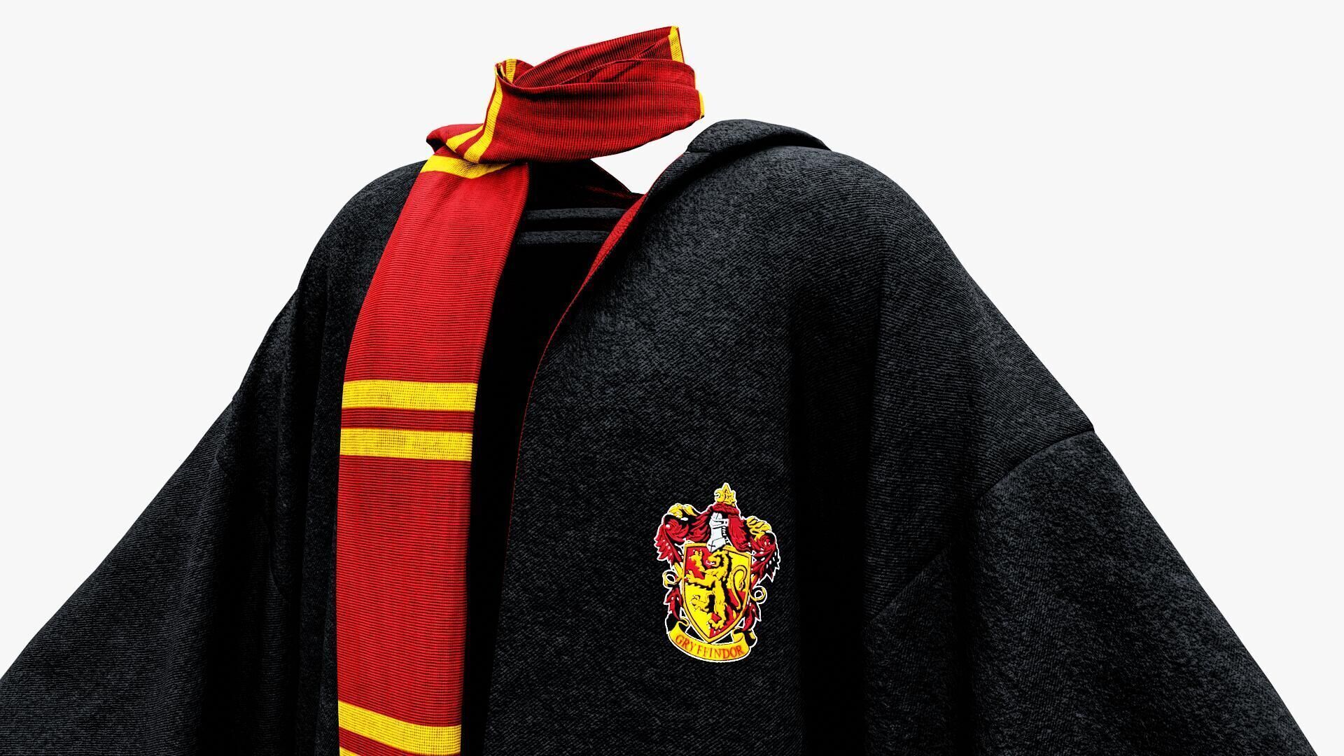 Harry Potter Scarf Coat Cloak Hogwarts Gryffindor free VR / AR / low ...