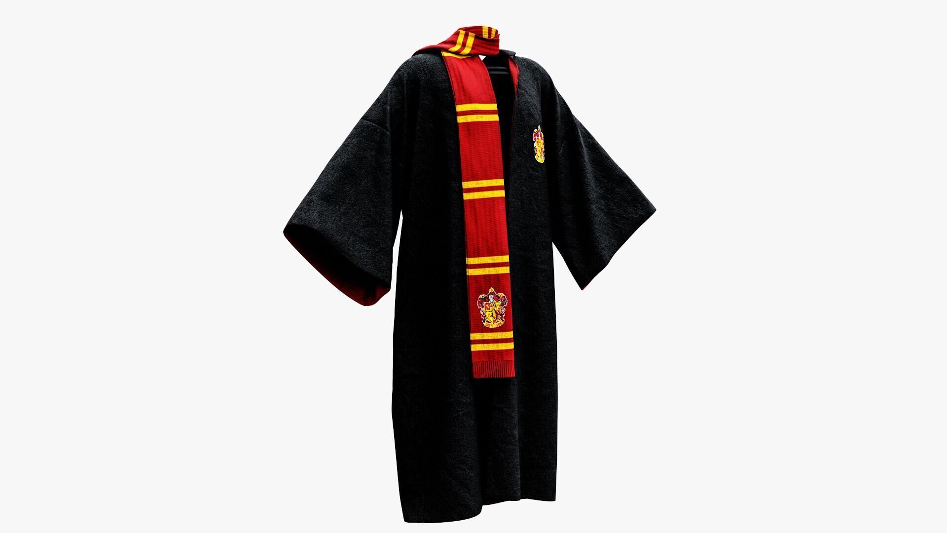 Harry Potter Scarf Coat Cloak Hogwarts Gryffindor free VR / AR / low ...