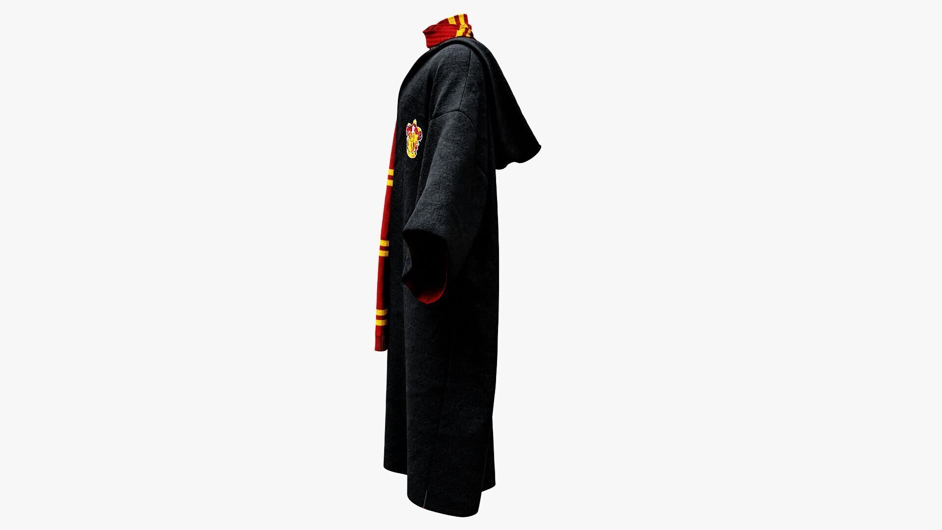 Harry Potter Scarf Coat Cloak Hogwarts Gryffindor free VR / AR / low ...