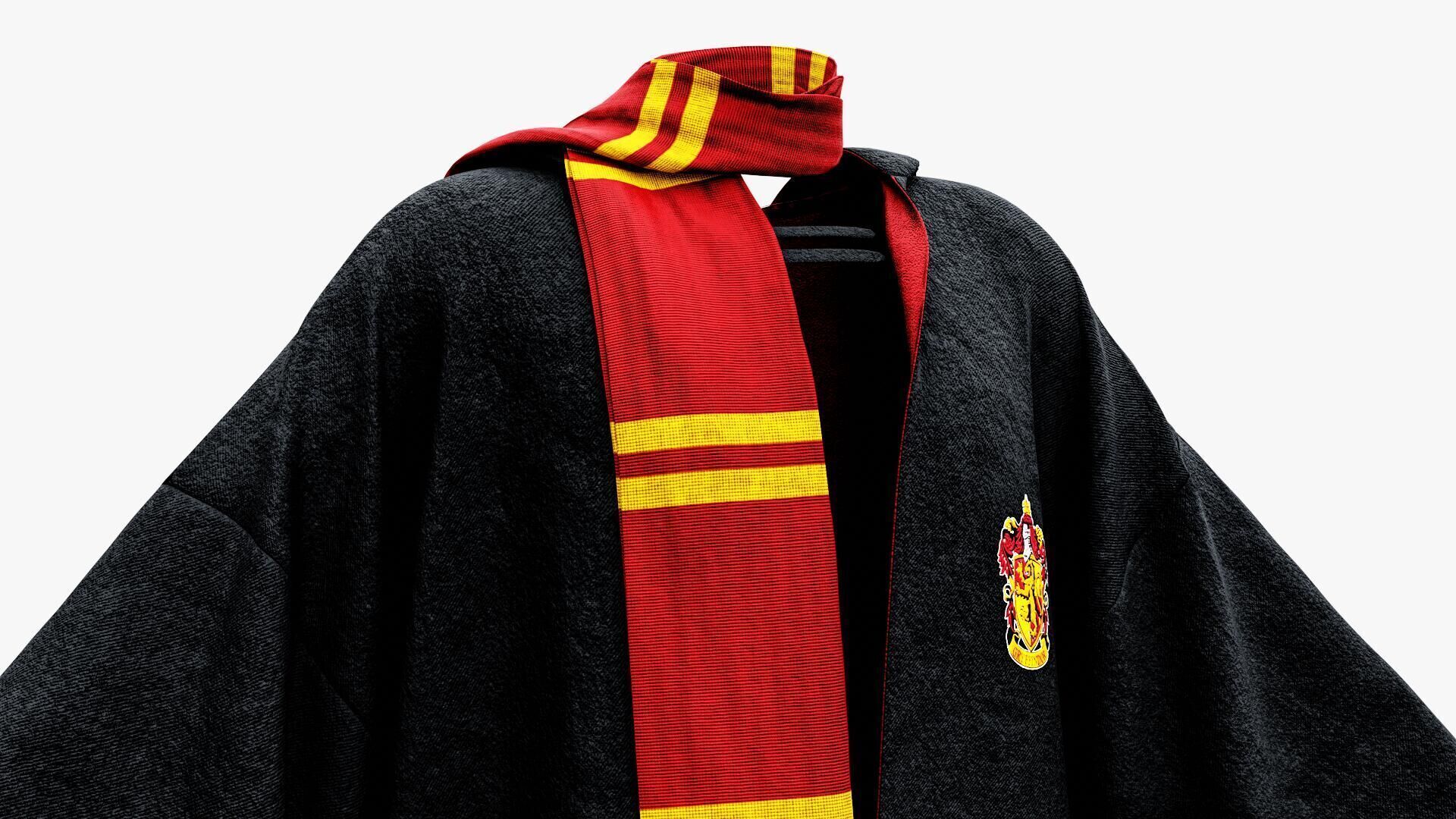 Harry Potter Scarf Coat Cloak Hogwarts Gryffindor free VR / AR / low ...