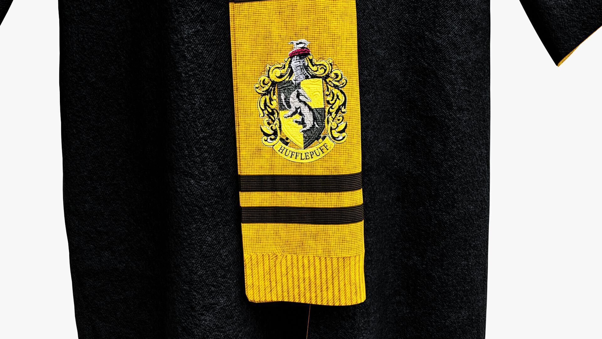 3D model Harry Potter Scarf Coat Cloak Hogwarts Hufflepuff VR / AR ...