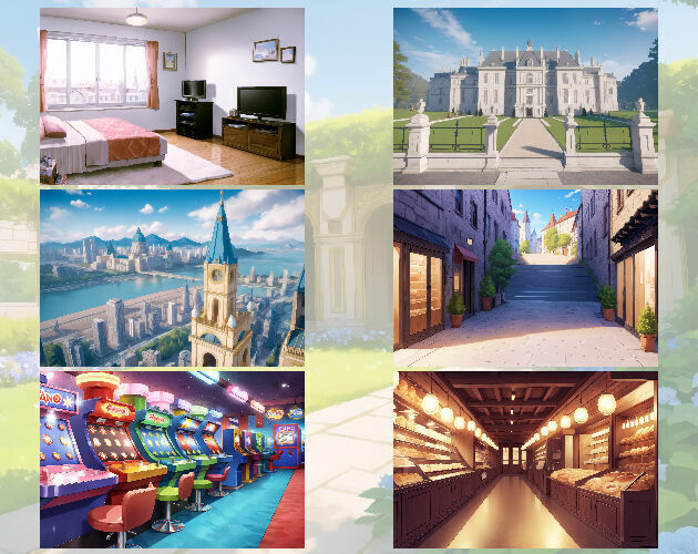 175 Visual Novel Backgrounds for 3D 2D Comics and RenPy Games Texture ...