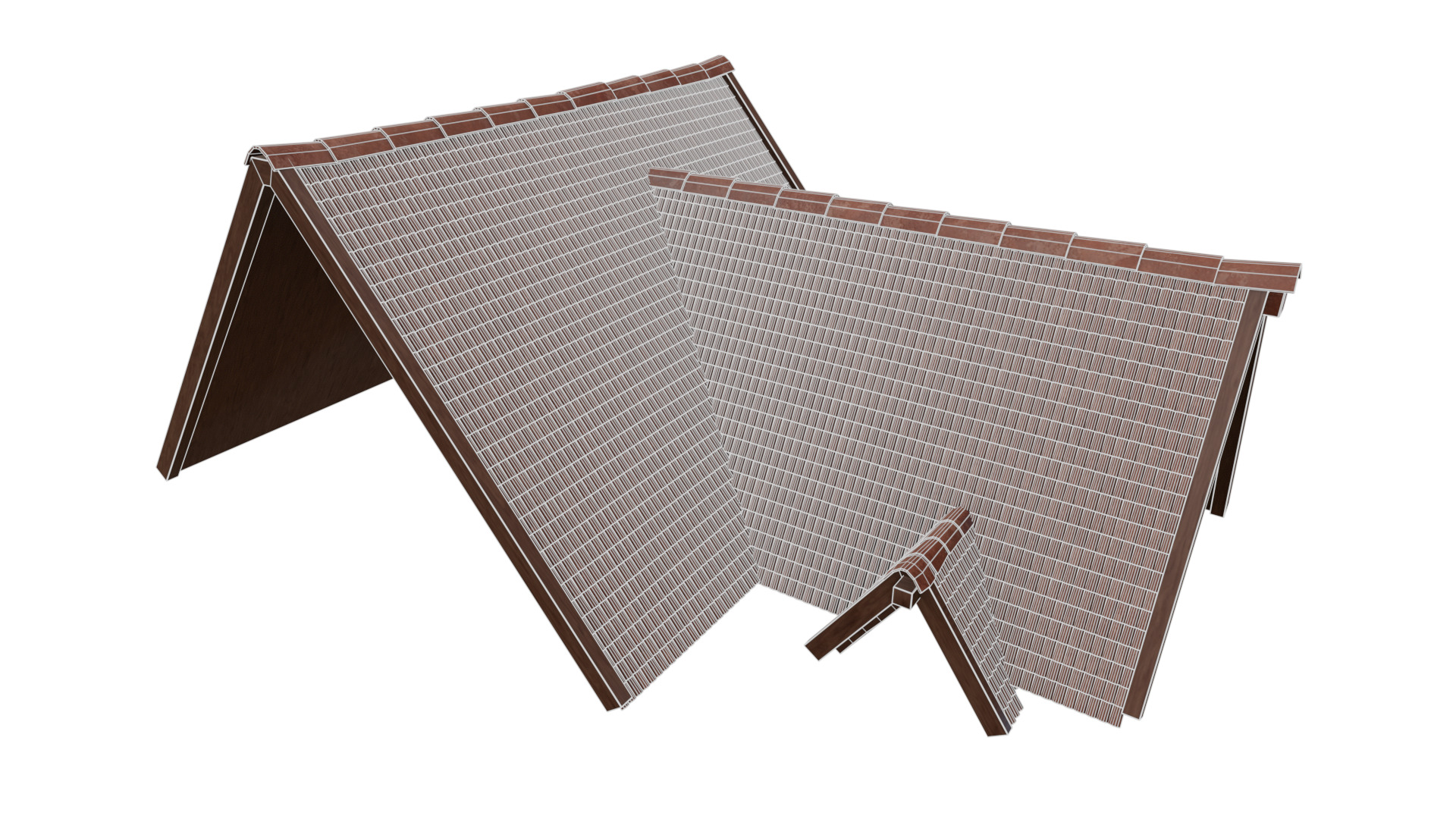 Modular Tiled Roof Sections free 3D model | CGTrader