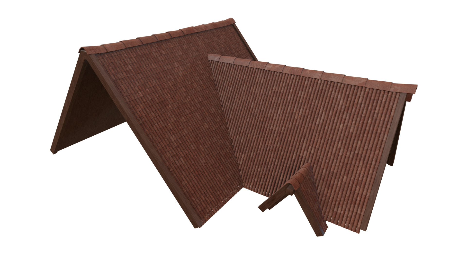 Modular Tiled Roof Sections free 3D model | CGTrader