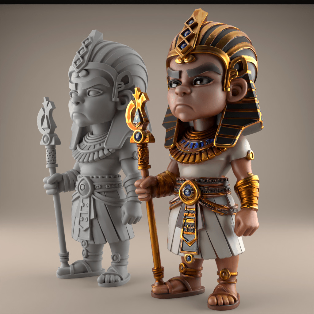 Fun Pharaoh Action Figure STL for 3D Printing 3D model 3D printable ...
