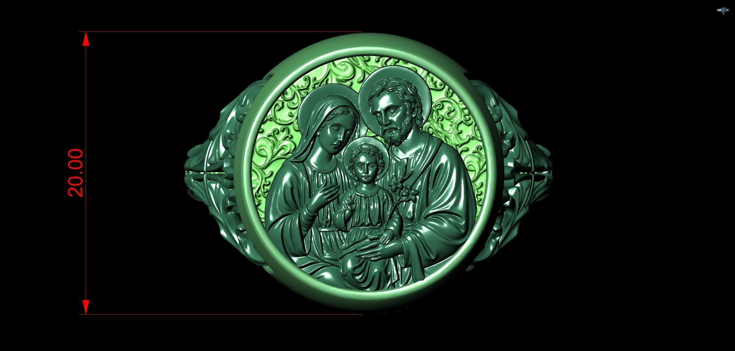 Holy Family Sacred Ring Jesus and Mary and Joseph 3D model 3D printable ...