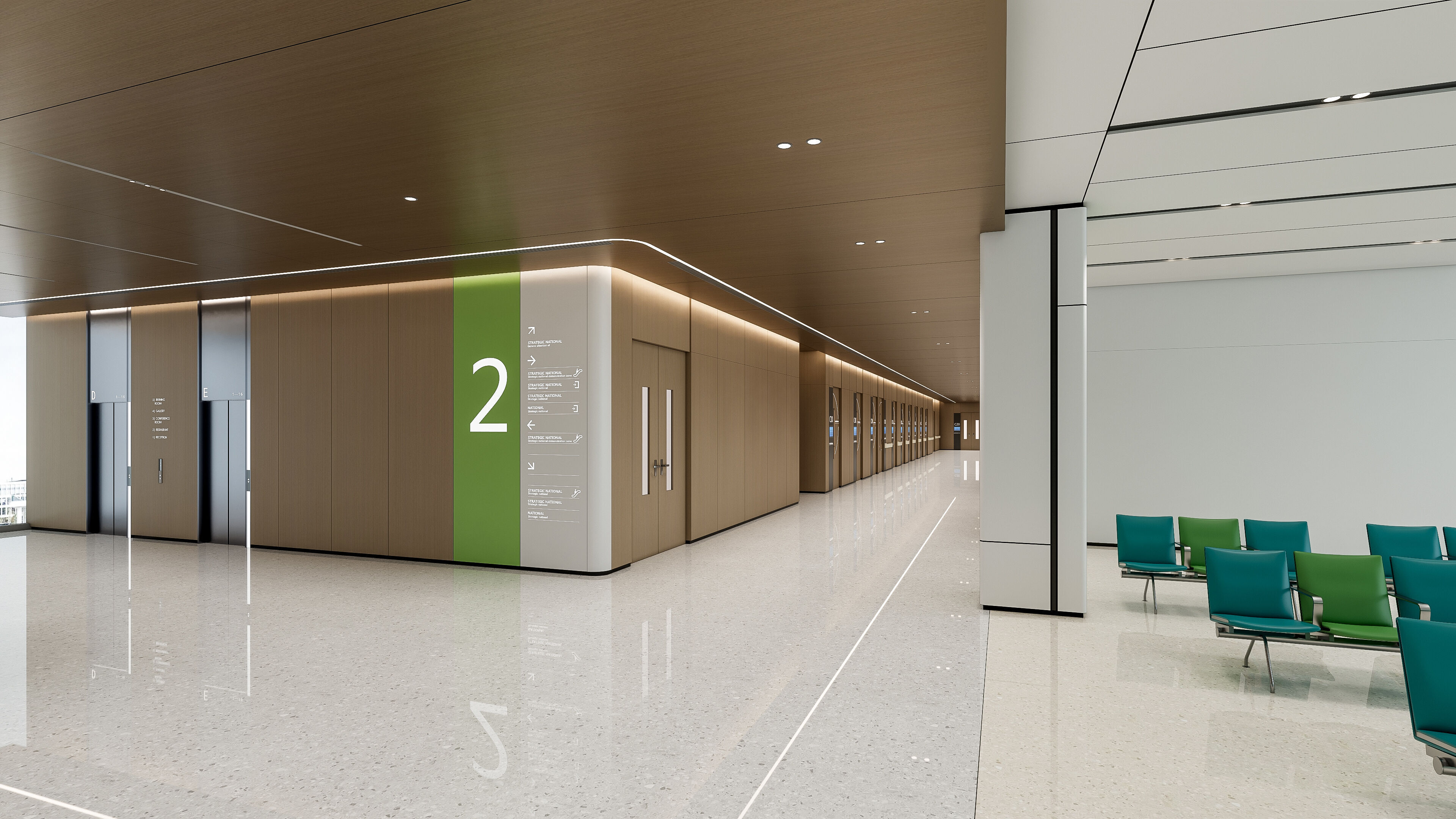 Hospital elevator lobby corridor Nurses station 1 3D model | CGTrader