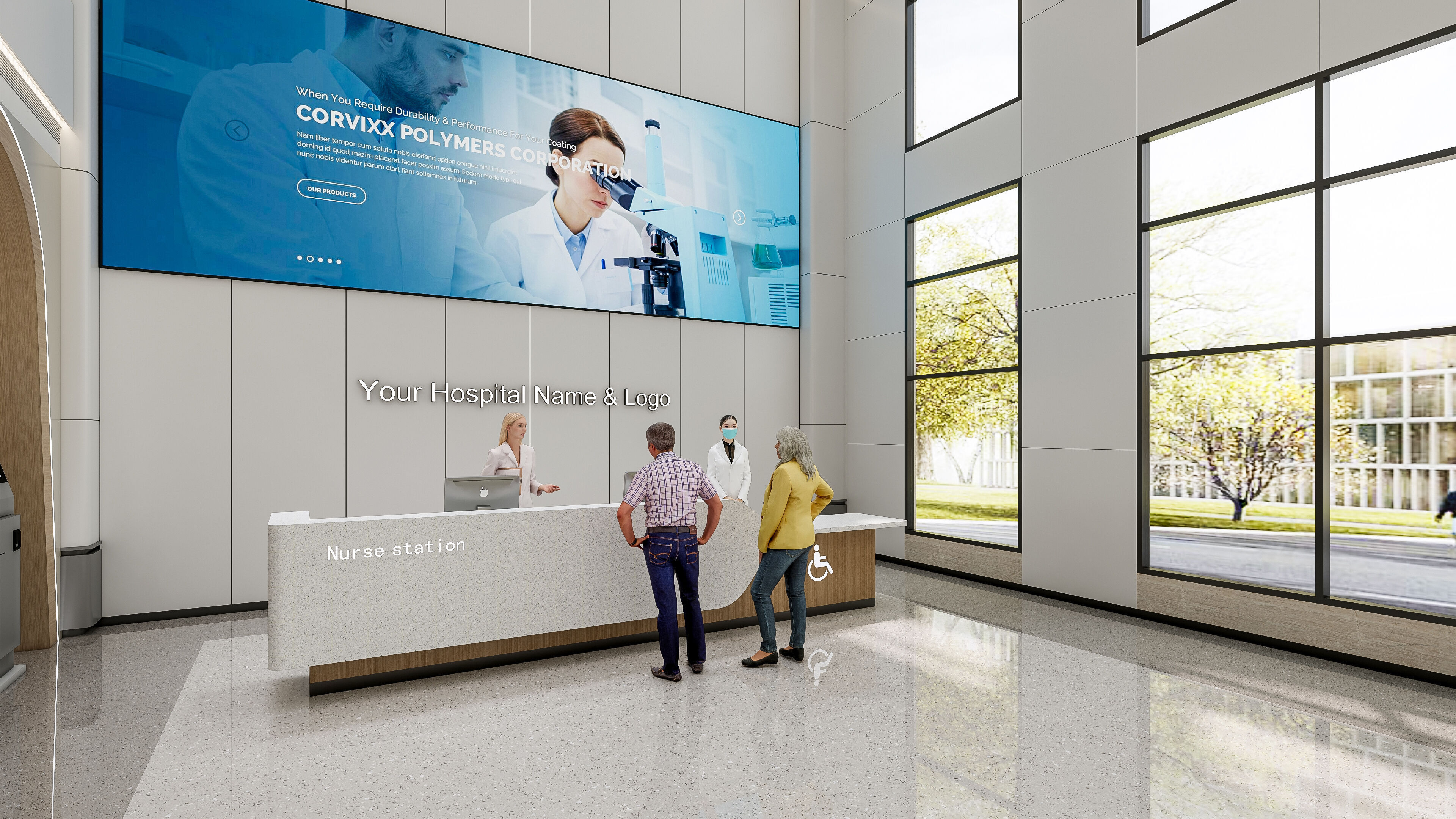 Hospital lobby reception hall 17 3D model | CGTrader