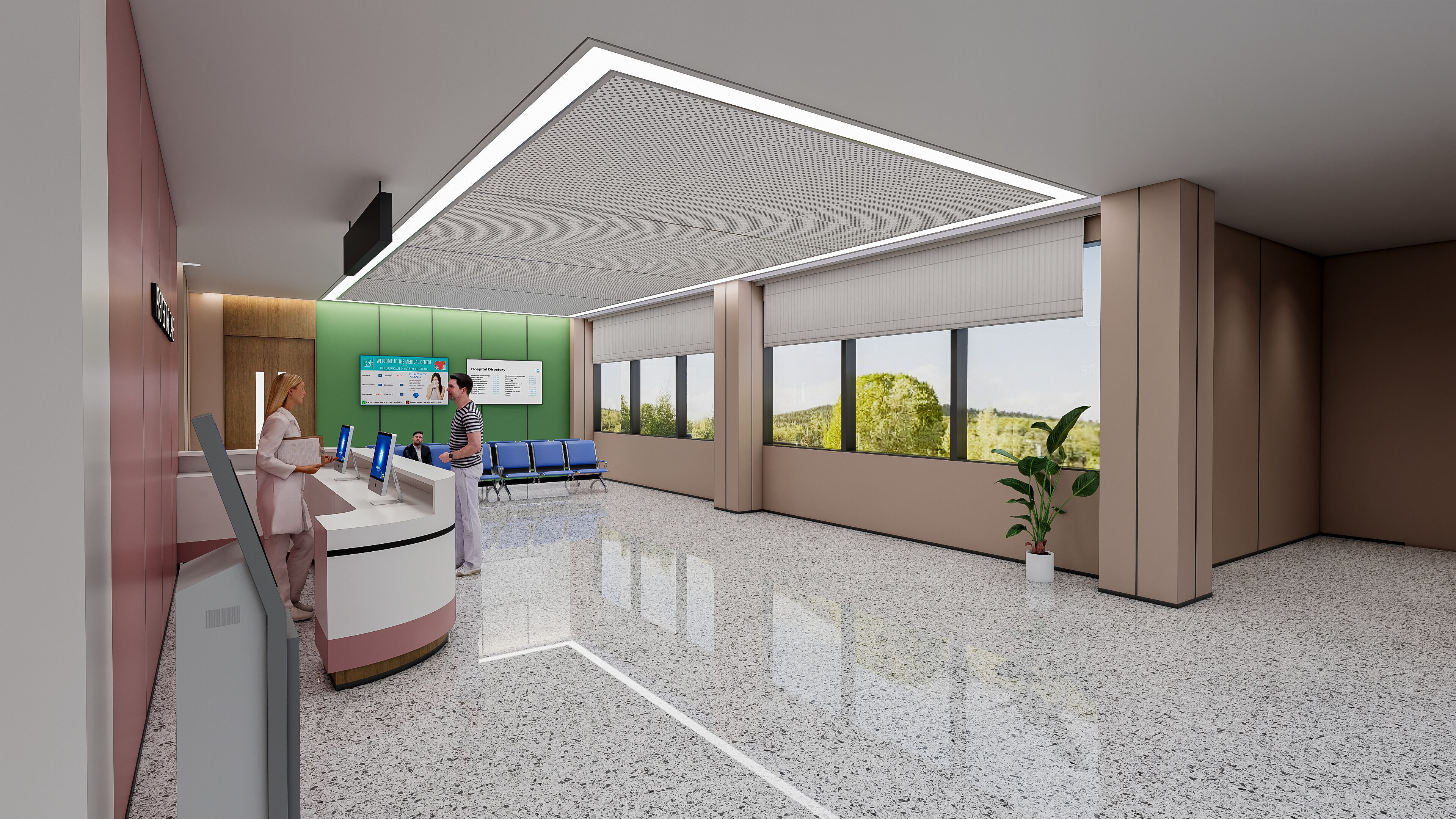 Hospital lobby reception hall 20 3D model | CGTrader