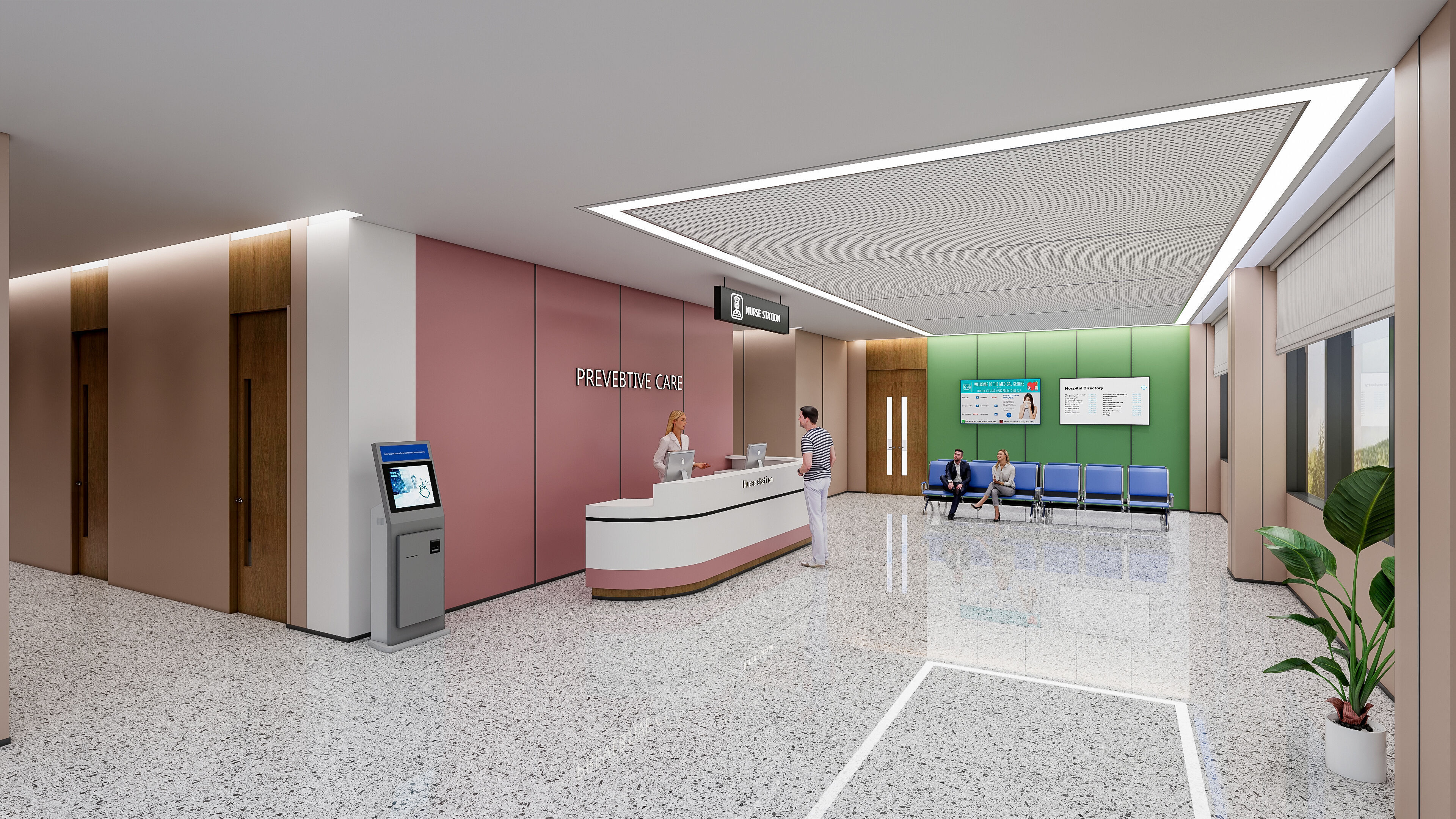 Hospital lobby reception hall 20 3D model | CGTrader