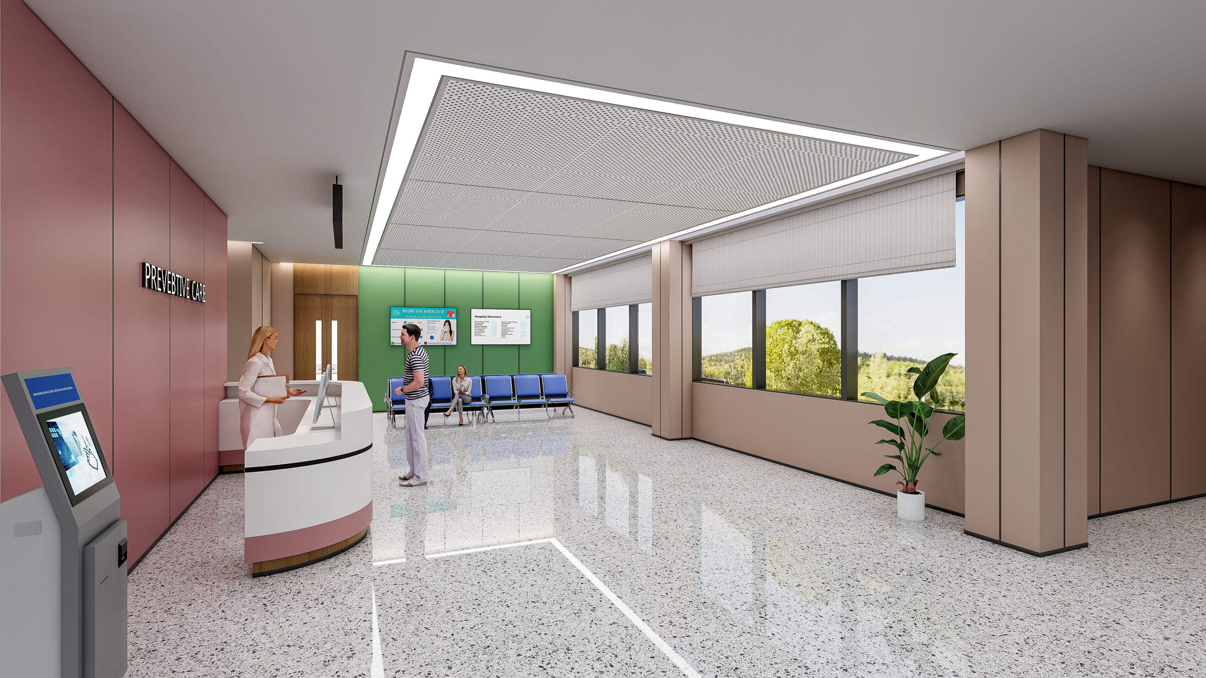 Hospital lobby reception hall 20 3D model | CGTrader