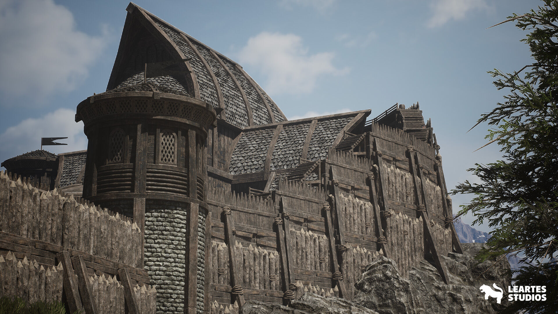 3D model Medieval Nordic Viking Castle Environment VR / AR / low-poly ...