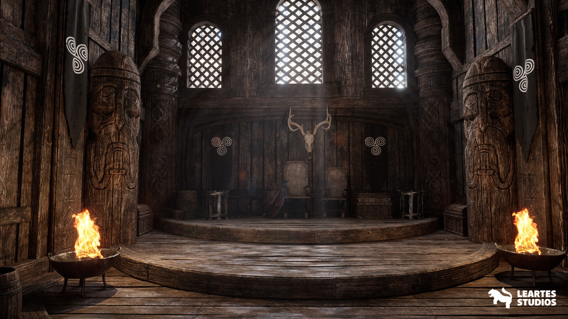 3D model Medieval Nordic Viking Castle Environment VR / AR / low-poly ...