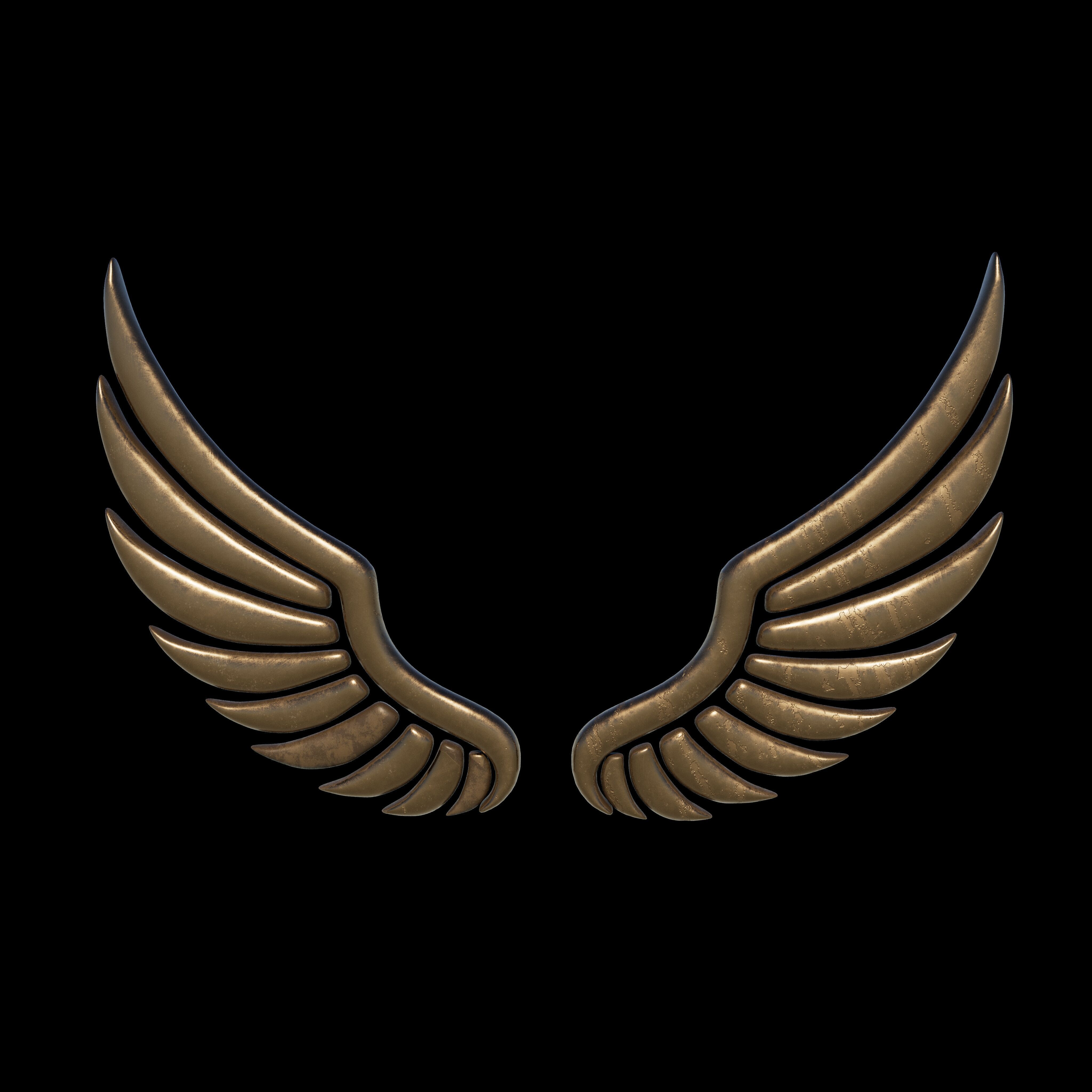 Wings Metal Logo 3D model animated | CGTrader