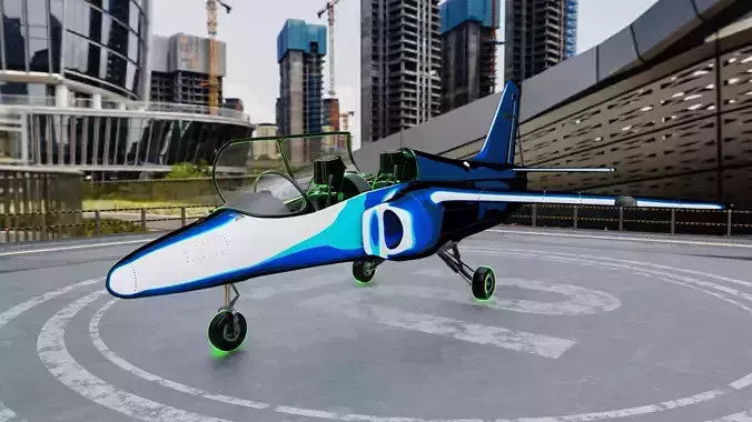 3D model Toon Jet Plane Stylized Animated Rigged 3D Model VR / AR / low ...