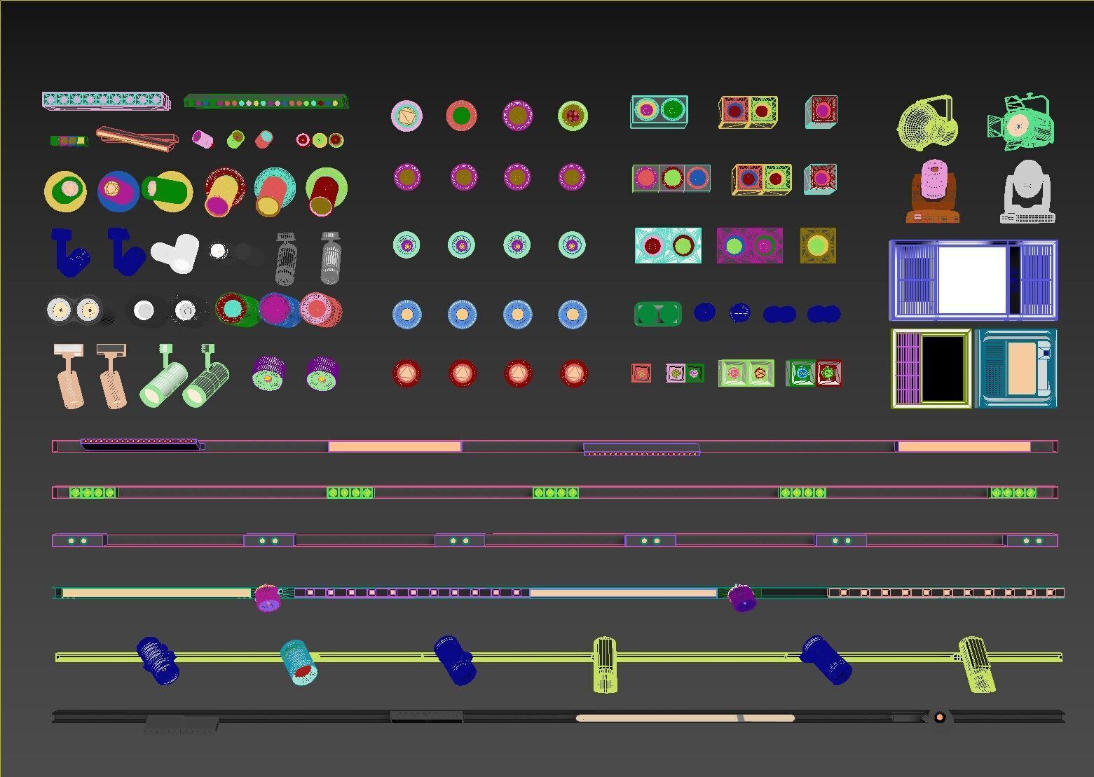 Downlight and Spotlight Set - 3ds Max and Vray Renderer 3D model | CGTrader